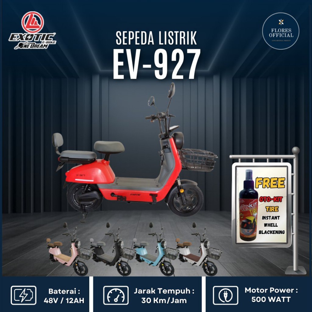 Jual Sepeda Listrik Exotic EV-927 500Watt Garansi Resmi | Shopee Indonesia