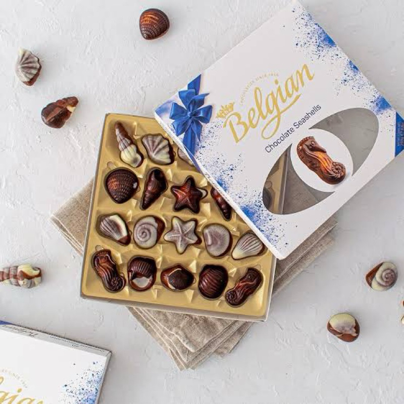 Jual THE BELGIAN Chocolate Gift Box seashell 250 gr hearts 200gr high ...
