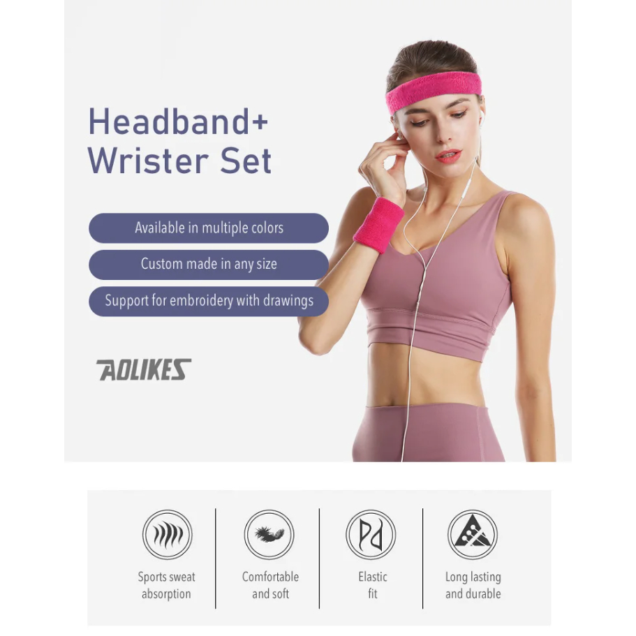 Jual Wrist Band Wristband Handband Hand Wrist Bandana Headband Sport Handuk Katun Towel Sweat ...
