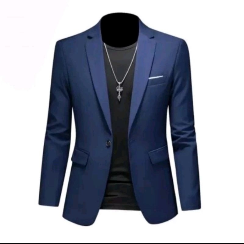 Jual Jas Blazer Pria Dewasa Slimfit Semi Formal Kantoran Wisuda Perpisahan Pernikahan | Shopee ...