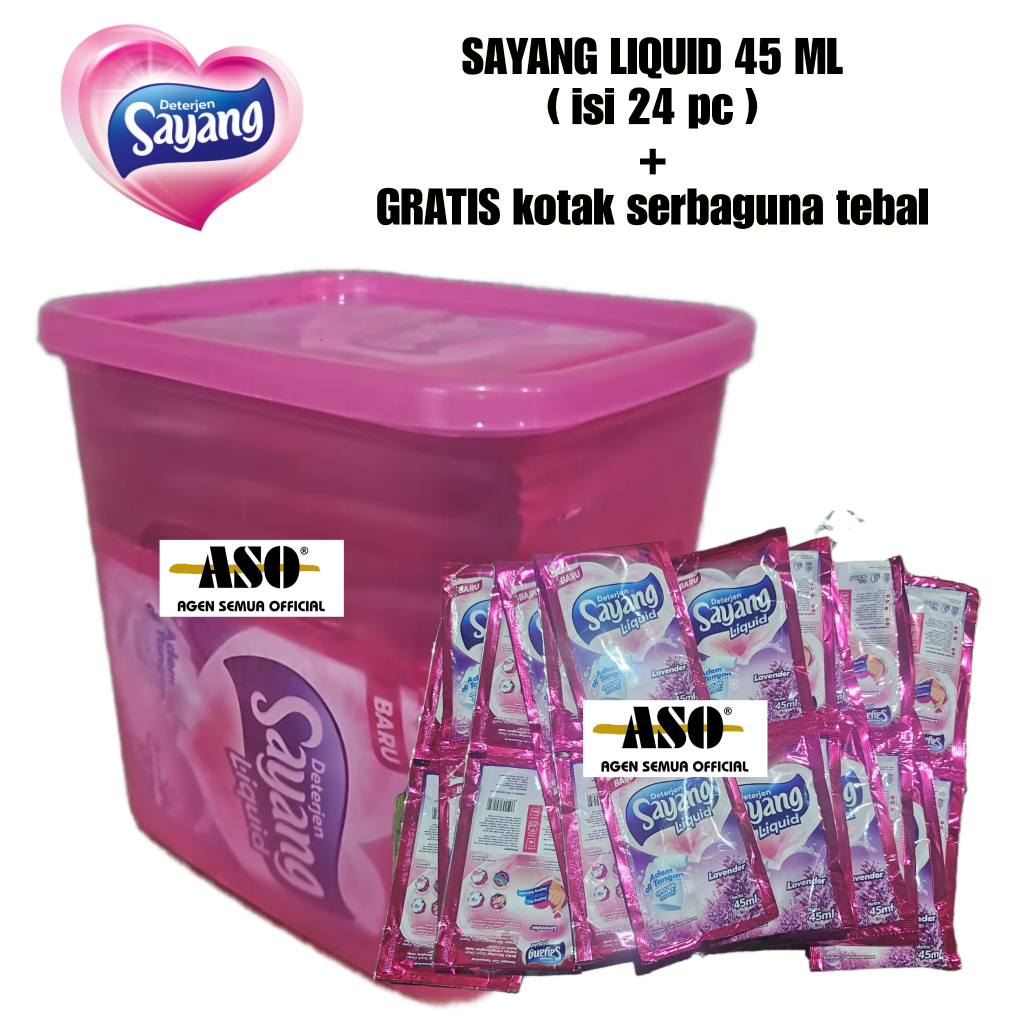 Jual DETERGEN SAYANG LIQUID 20ml 45ml SACHET [ isi 24 pc ] ALL VARIAN ...
