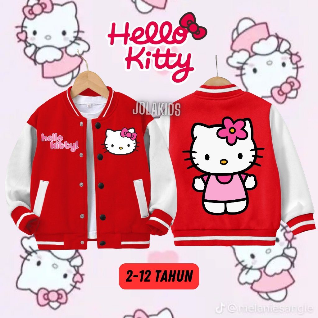 Jual Jaket Baseball Anak PREMIUM Umur 1 - 13 Tahun Hello Kitty Jacket ...