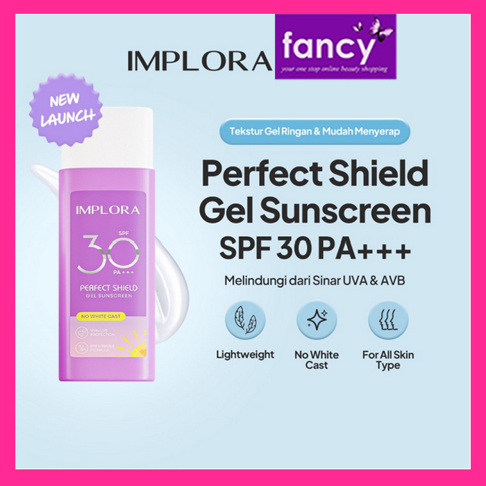 Jual Implora Perfect Shield GEL Sunscreen SPF30 PA+++ 50ml No White ...