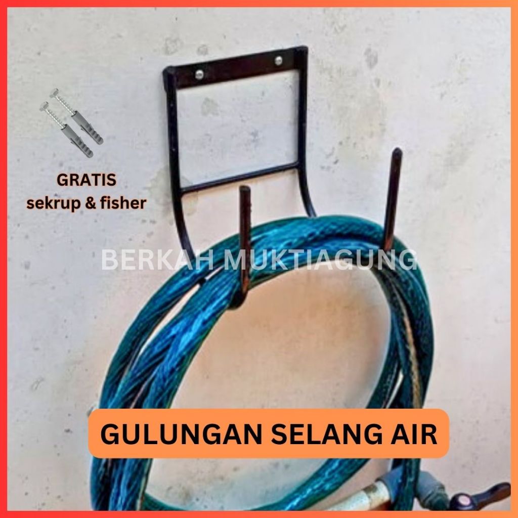 Jual Gulungan Selang Air Gantungan Besi Tempel Dinding | Shopee Indonesia