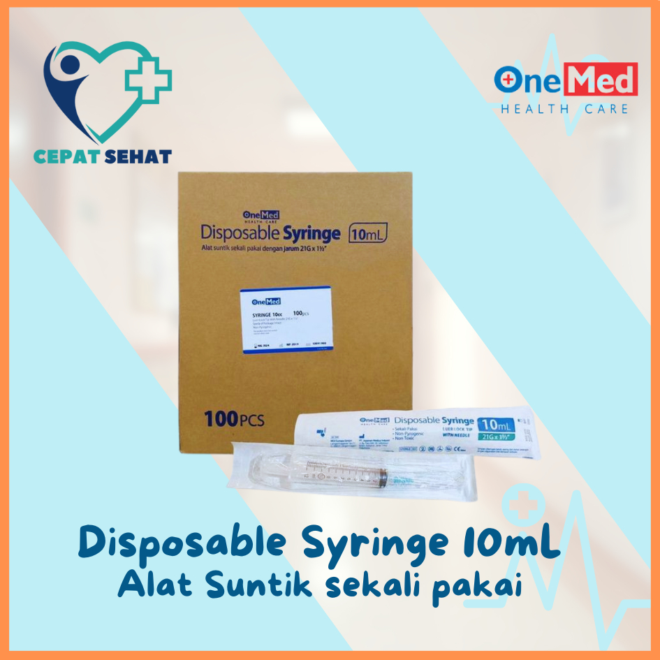 Jual Onemed Spuit 10cc Suntikan 10cc Onemed syringe Onemed 10cc per box ...
