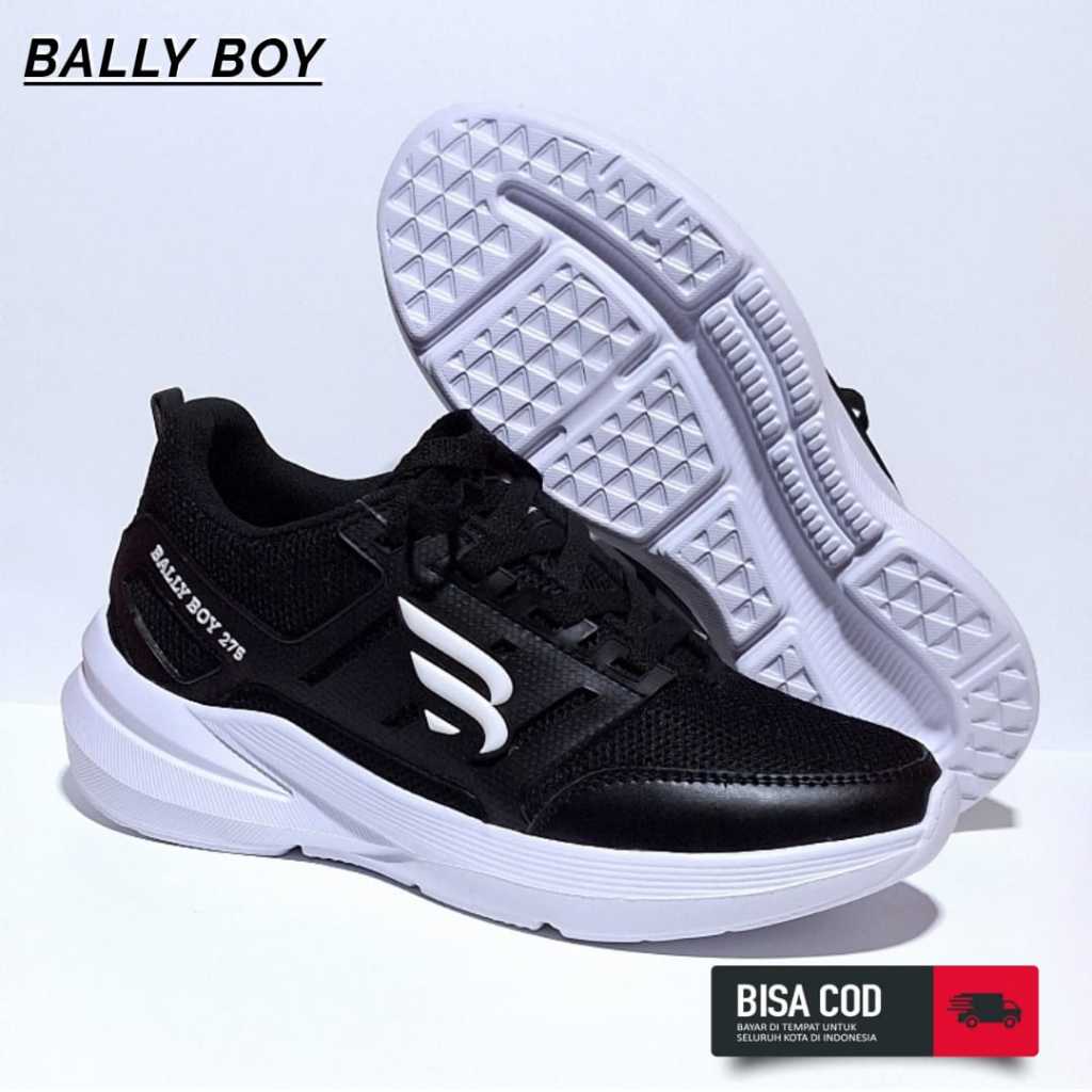 Jual Sepatu HItam Polos Pria Full Black Sekolah / Sepatu Bally boy ...
