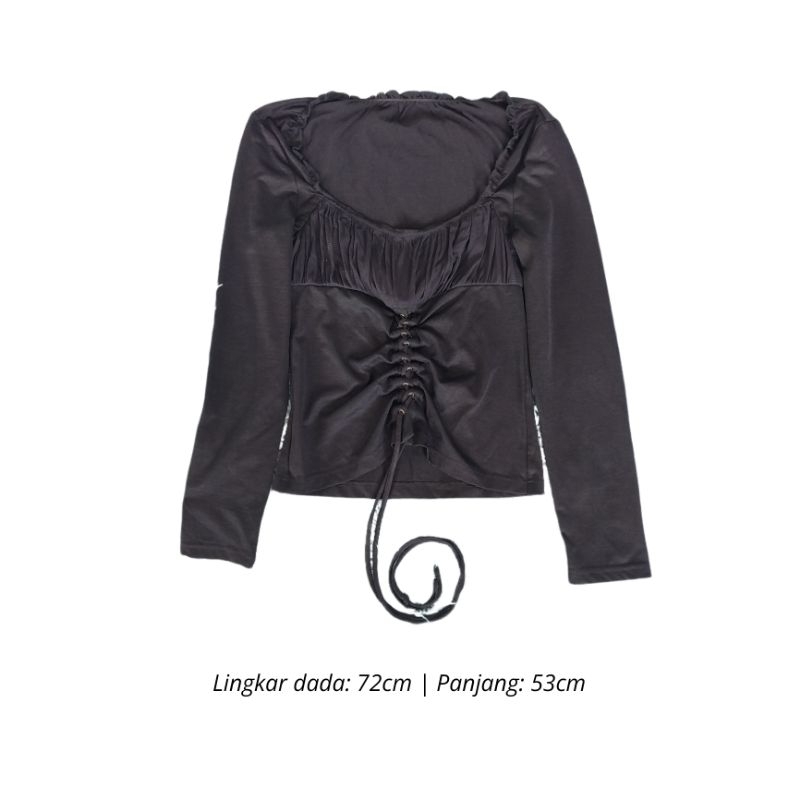 Jual Atasan Hitam Serut | PRELOVED BY KEYSA1D | Shopee Indonesia