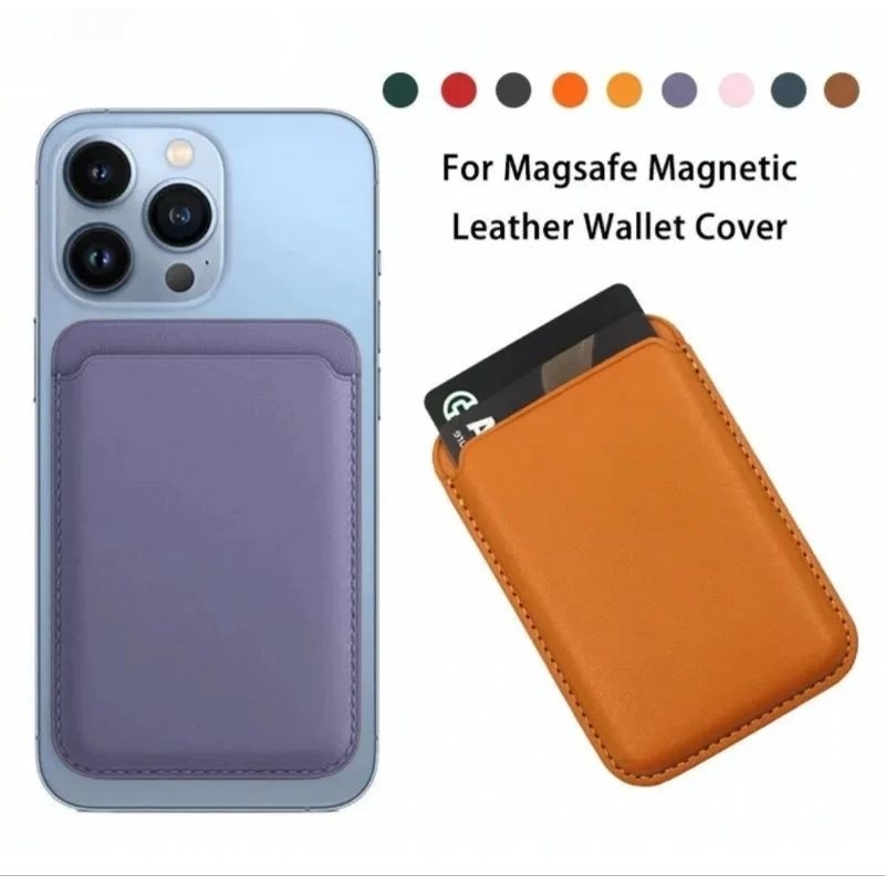 Jual Magnetic Card Holder MagSafe Wallet Leather / Leather Card Holder ...