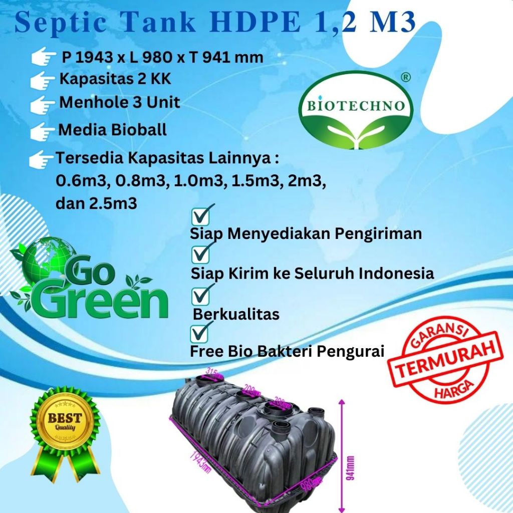 Jual Bio Septic Tank HDPE biotechno, Septic Tank Komunal, Septik Tank ...