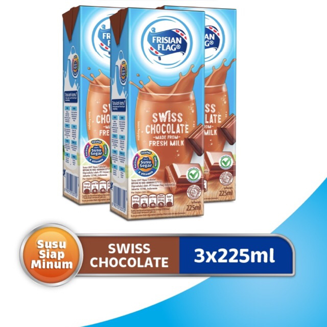 Jual Frisian Flag Susu UHT Swiss Chocolate 3 x 225 ml | Shopee Indonesia