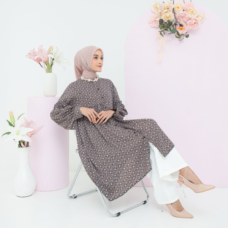 Jual Shanum Tunik New Parttern Rayon Motif Busui Friendly (2) | Shopee ...