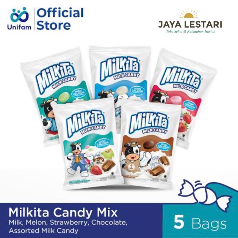 Jual Milkita Milk Candy (5 Varian Rasa) (Isi 30/Pack) (120g) | Shopee Indonesia