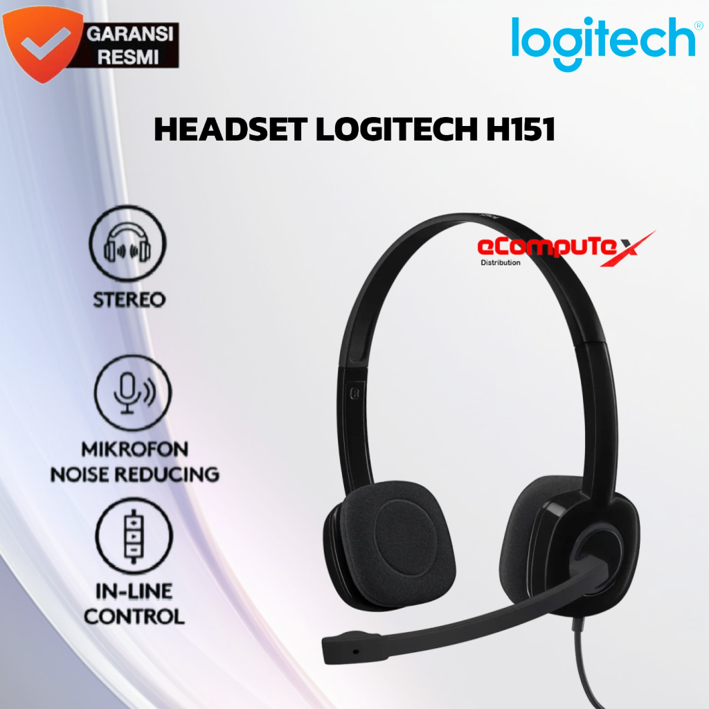 Jual HEADSET LOGITECH H151 MIKIFIN NOISE CANCELLING ORIGINAL -GARANSI ...