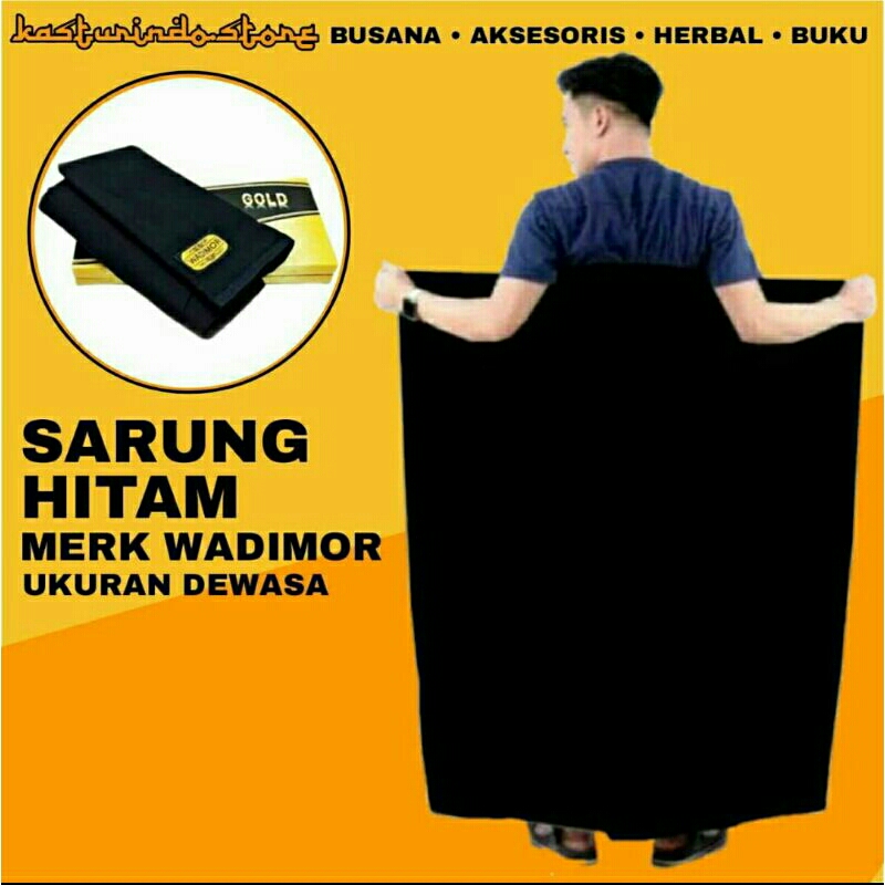 Jual Kain Sarung Hitam Polos Merk Wadimor Ukuran Dewasa | Shopee Indonesia