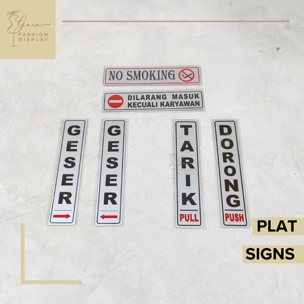 Jual Plat Lambang Sign Tulisan Tanda Rambu Dorong Atau Tarik PVC ...