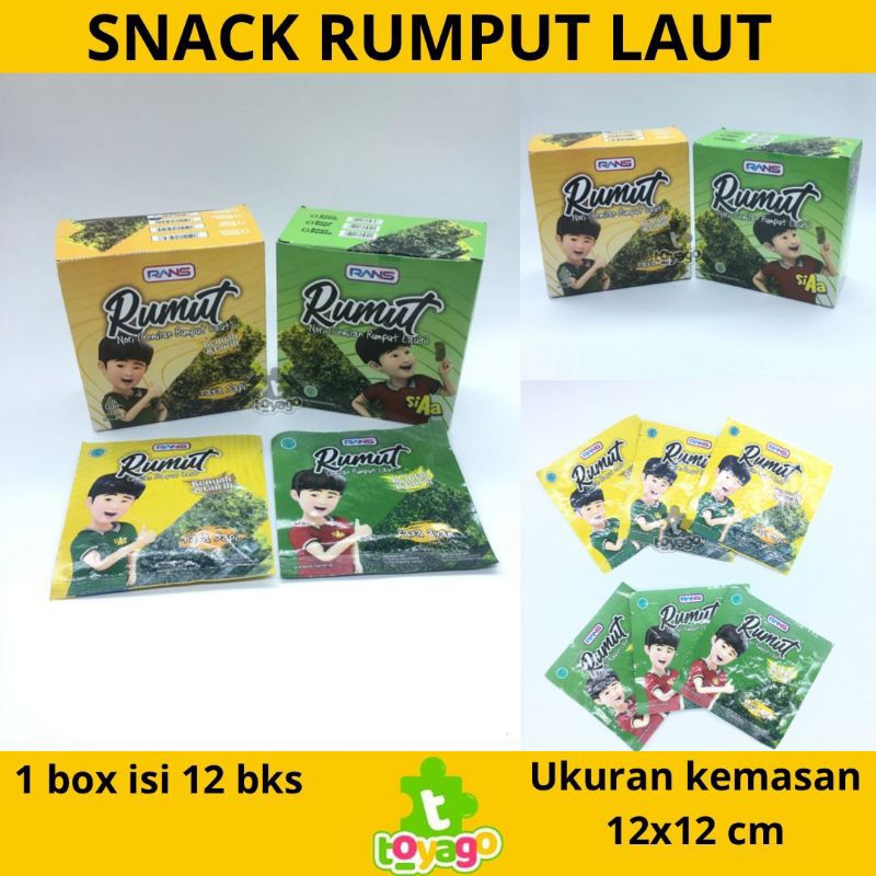 Jual Rumut Cemilan Rumput Laut Si AA - 1 BOX isi 12 PCS | Shopee Indonesia