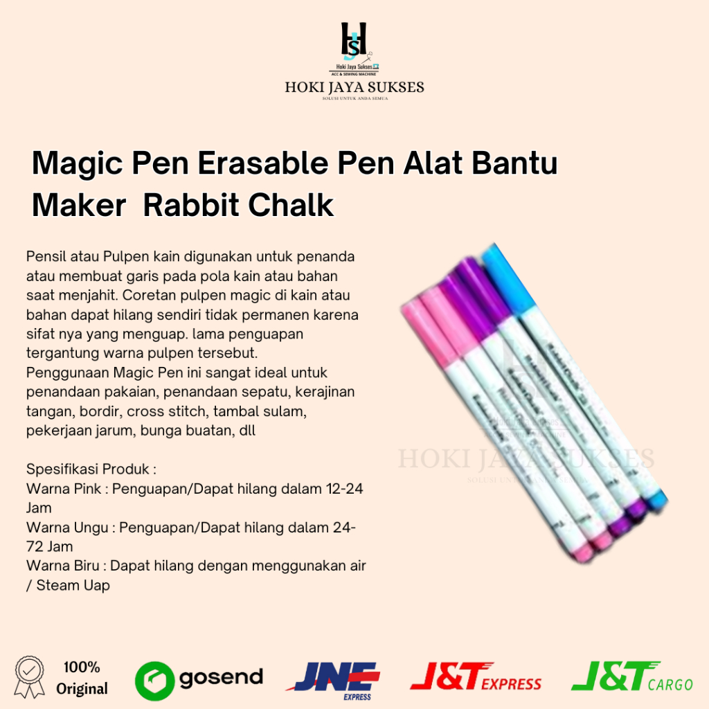 Jual Magic Pen Erasable Pen Alat Bantu Maker Rabbit Chalk | Shopee ...