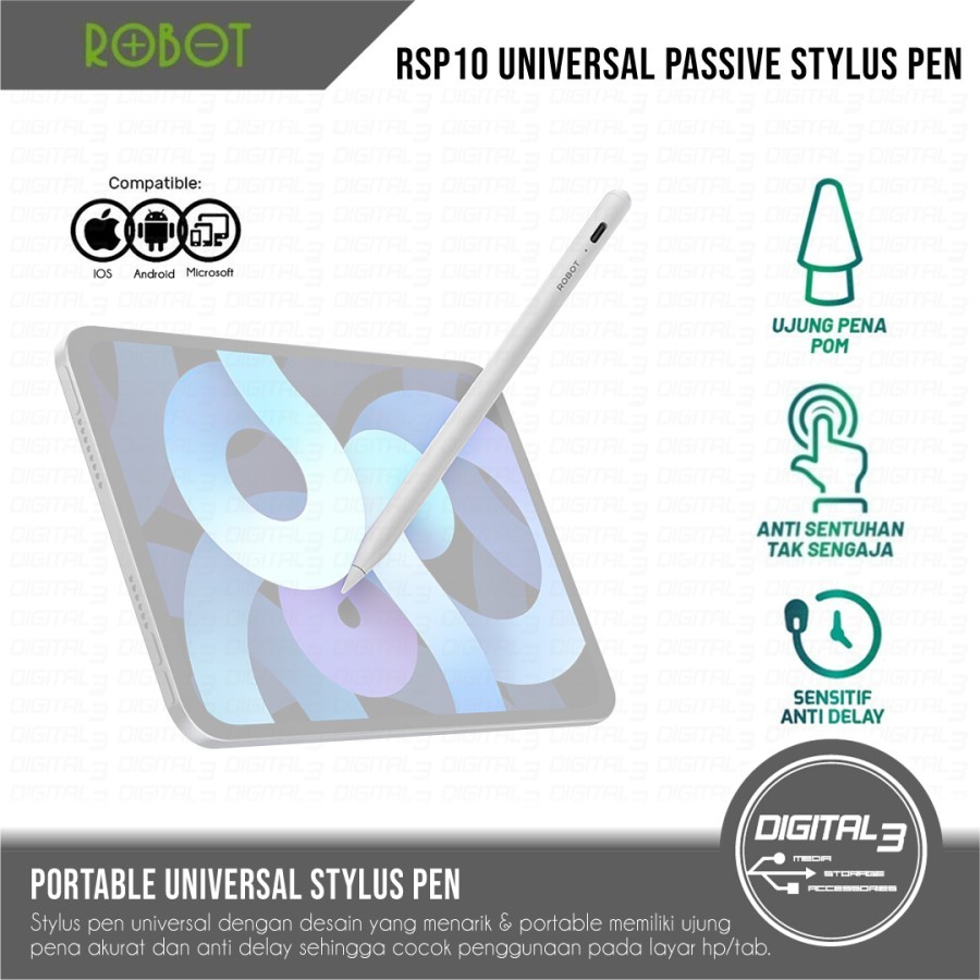 Jual ROBOT RSP10 Stylus Pen Magnetic Universal Passive Capacitive for ...