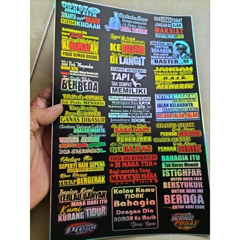 Jual STIKER KATA KATA | STIKER PACK | STIKER 1 LEMBAR | STIKER HOLOGRAM ...