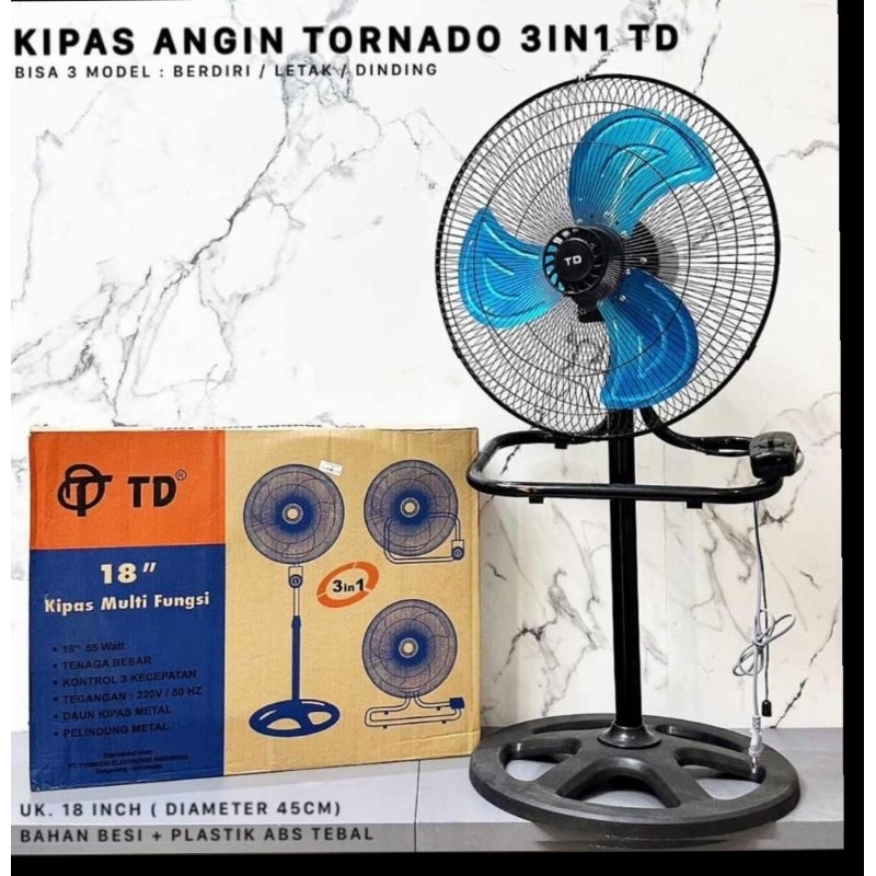 Jual KIPAS ANGIN BERDIRI BESI STAND FAN KIPAS TORNADO 3 POSISI 18INCH | Shopee Indonesia