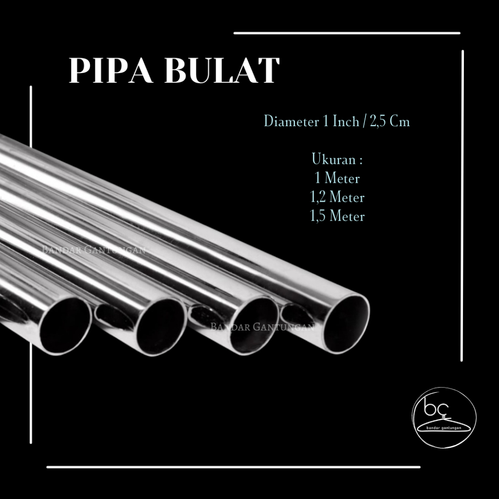 Jual Pipa Bulat Chrome / Tiang Pipa Bulat / Display Hanger / Cantolan ...