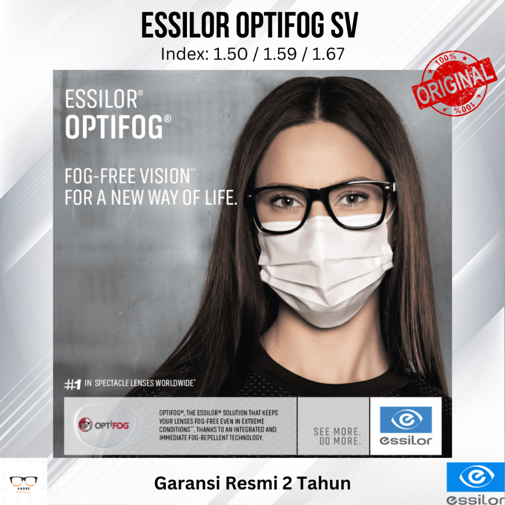 Jual Lensa Kacamata Essilor Optifog SV ( Anti Embun ) | Shopee Indonesia