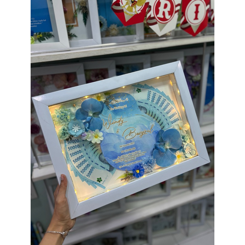 Jual New mahar pernikahan tetes semi resin resinart anggrek free lampu ...