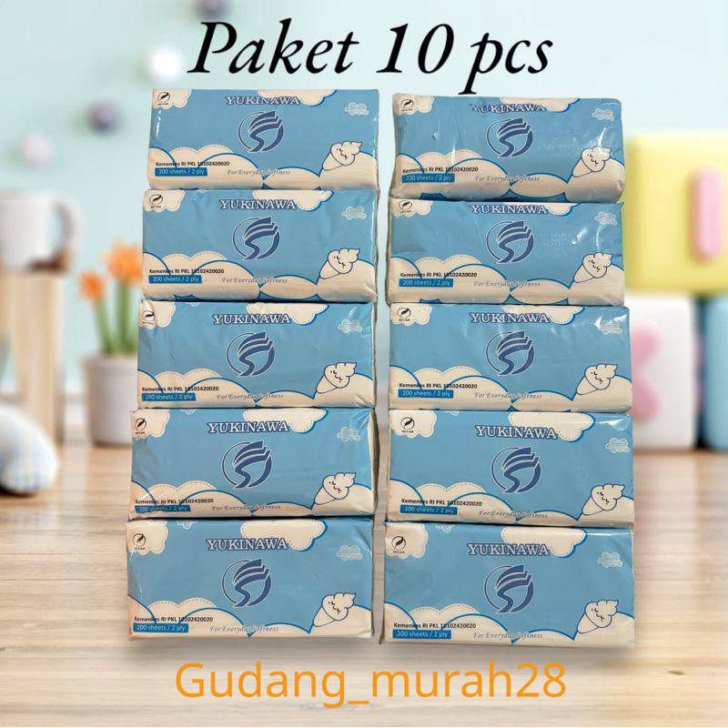 Jual PAKET 10 Pcs TISU YUKINAWA - Tisu 200 sheets 2 ply -Tisu Tissue ...
