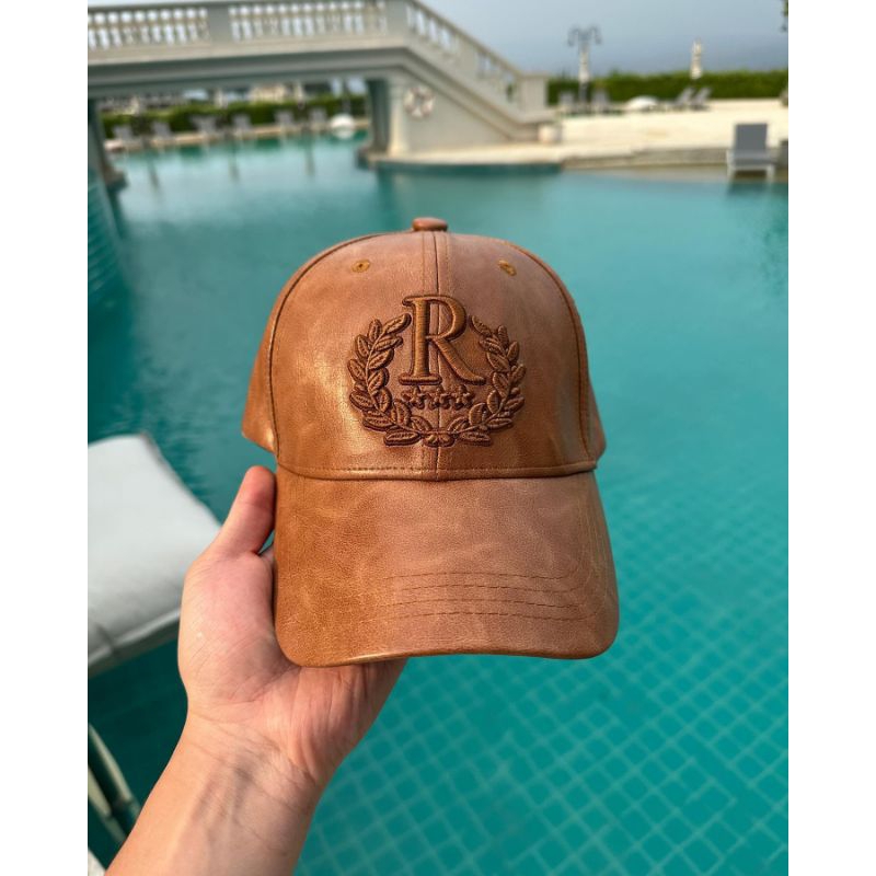 Jual RUCAS Topi "CROWN" Brown Leather Cap | Shopee Indonesia