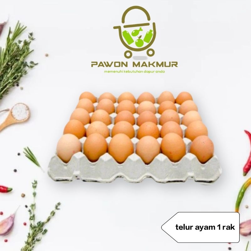 Jual TELUR AYAM UKURAN SEDANG 1 RAK ISI 30 BUTIR | Shopee Indonesia