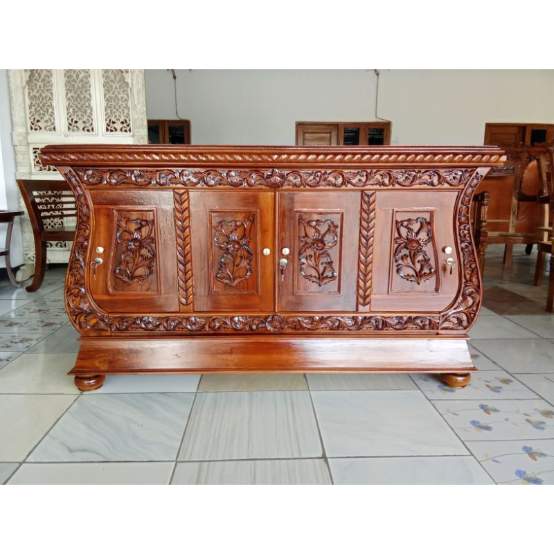 Jual Bufet TV Kayu Full Jati Mebel Jepara | Shopee Indonesia