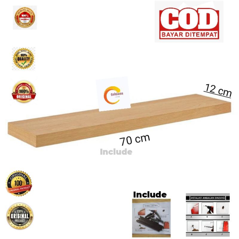 Jual Ambalan dinding satuan 70cm x 12 cm x 2 cm | Shopee Indonesia