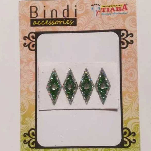Jual Stiker Bindi Glitter Variasi Warna Hijau Silver Diamond Hiasan ...