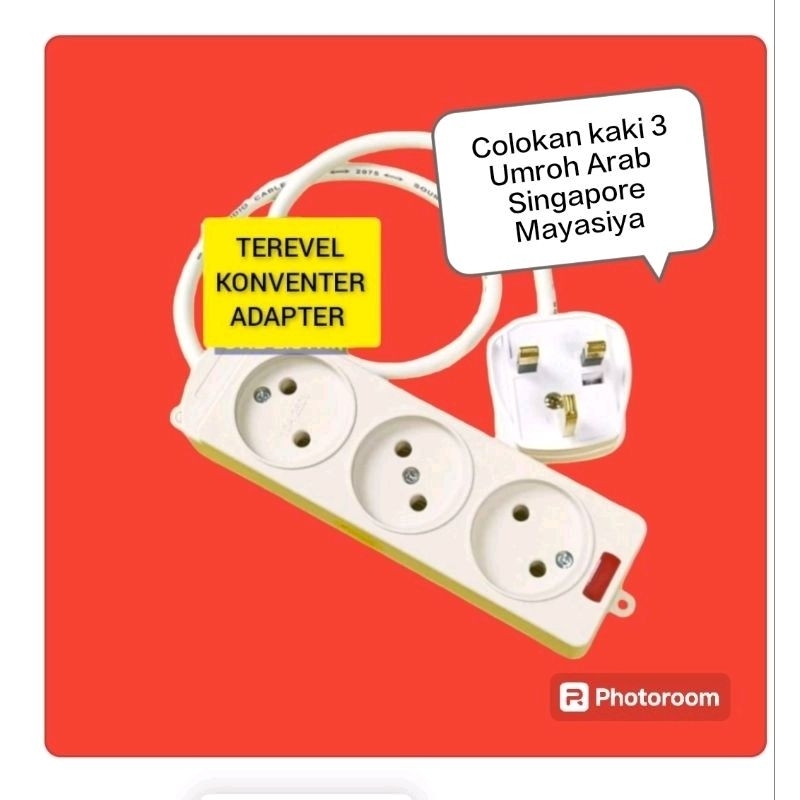Jual Stop Kontak Colokan Listrik kaki 3 ADAPTER TRAVEL Arab Saudi UMROH ...