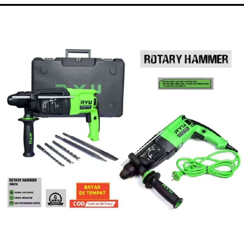 Jual MESIN BOR BETON BOBOK SDS RYU RRH26 RRH 26 3MODE | Shopee Indonesia