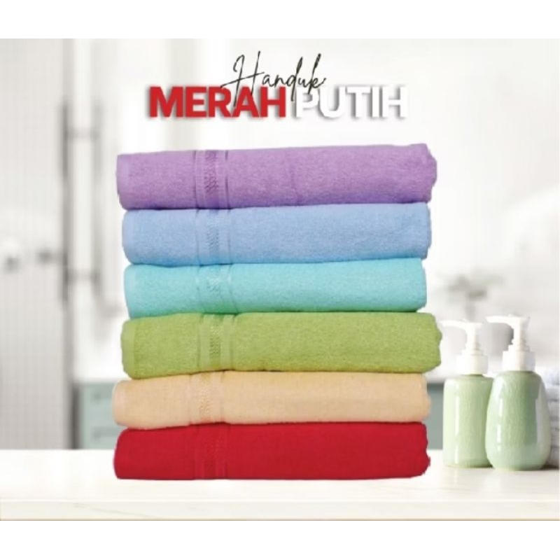 Jual Handuk Merah Putih Ukuran Kecil ,Sedang ,Besar Termurah | Shopee ...