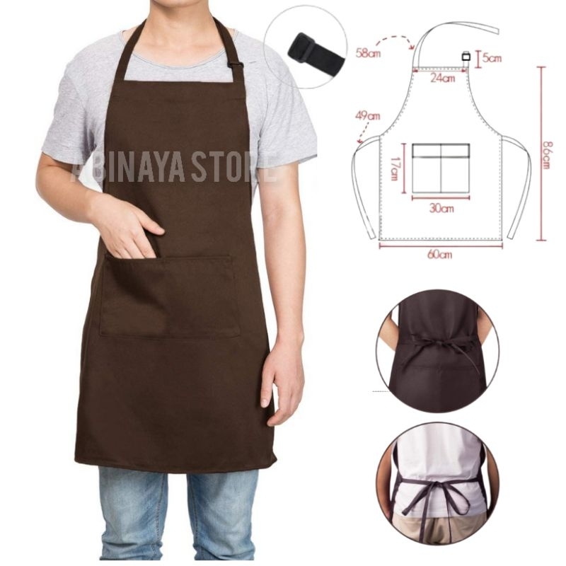 Jual APRON/CELEMEK/APRON MASAK/APRON BARBER/APRON CHEF/APRON BARISTA ...