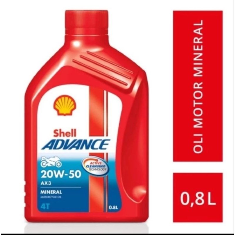 Jual OLI SHELL ADVANCE AX3 20W-50 (800ml) ORIGINAL 100% | Shopee Indonesia