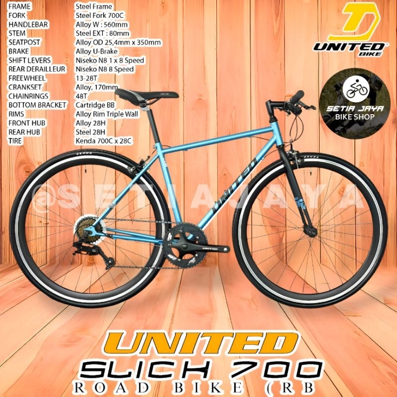 Jual Sepeda Hybird United Slick 700c Hybird Fixie X Road Bike Steel 8