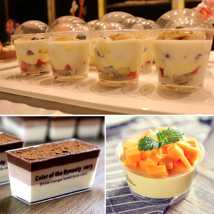 Jual cup puding akrilik isi 10 pcs tahan panas / dessert cup tahan ...