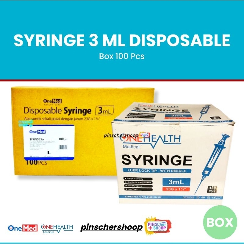 Jual SPUIT DISPOSABLE SYRINGE ALL MERK ISI 100 PCS / BOX | Shopee Indonesia