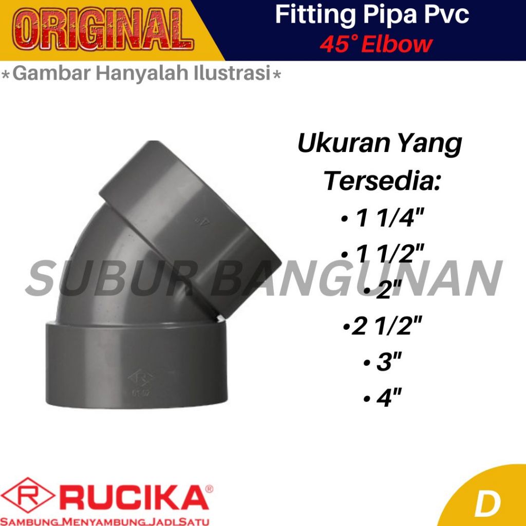 Jual Sambungan Pipa D Rucika Elbow Keni Knee 45 Derajat | Shopee Indonesia