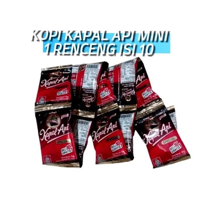 Jual KOPI KAPAL API MINI 1RENTENG ISI 10 SACHET / KOPI KAPAL API 6gr ...