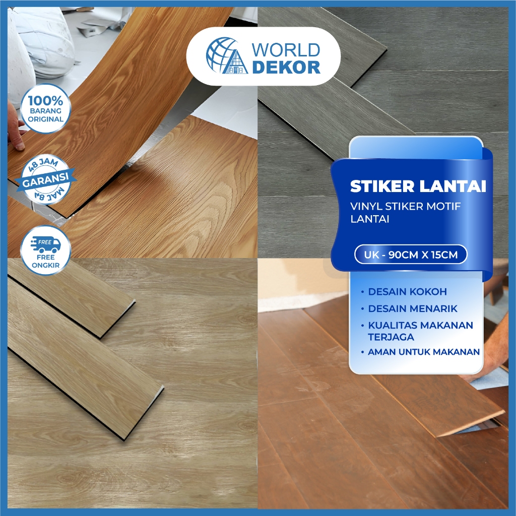 Jual Stiker Lantai 36 pcs Kualitas Premium Vinyl Stiker Lantai Kayu ...