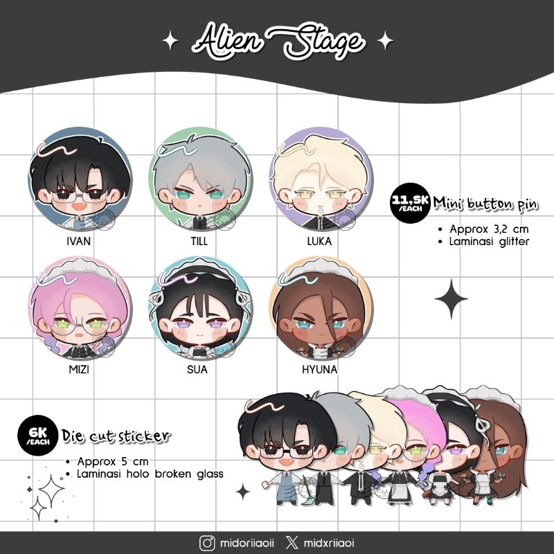 Jual [fanmerch] Alien Stage ALNST Mini Pin Die Cut Sticker | Shopee ...