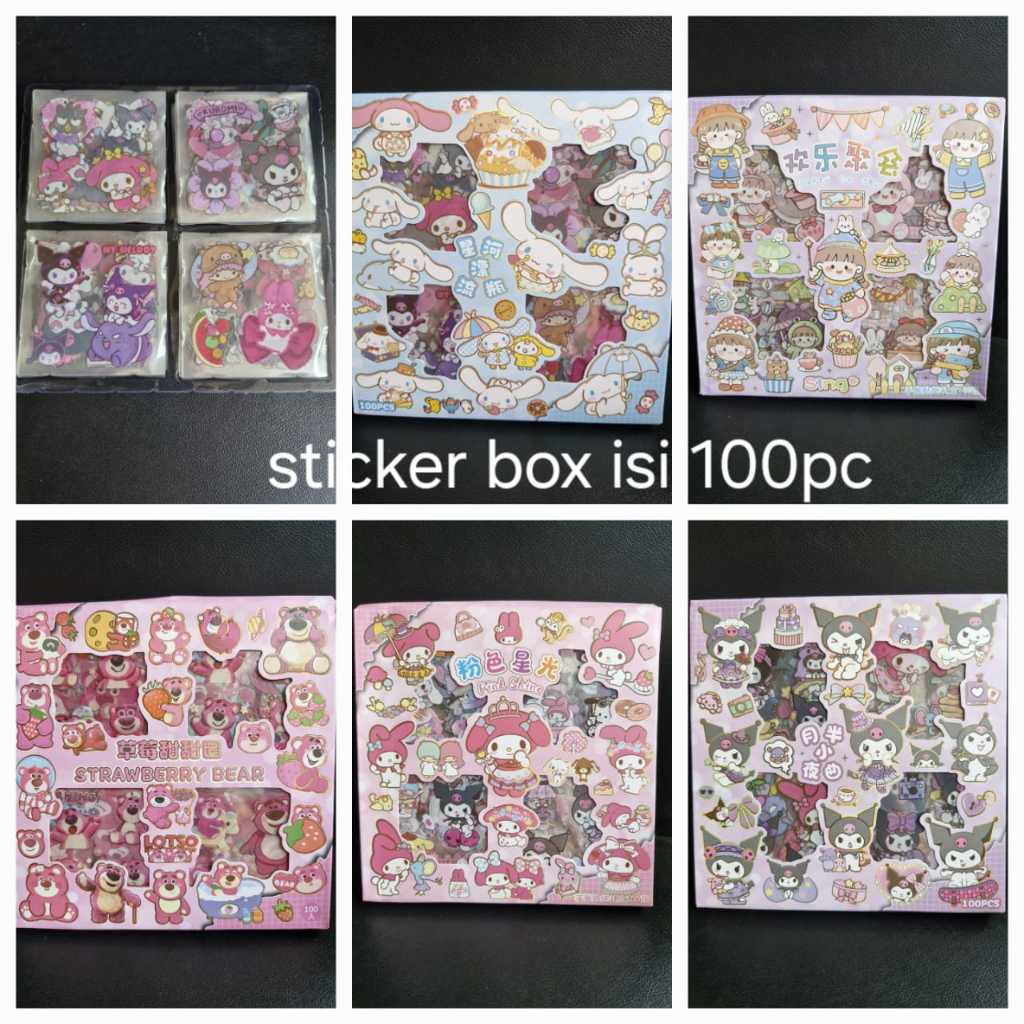 Jual Sticker Waterproof Sticker Dapat Box Isi 100 Lembar - Stiker DIY ...