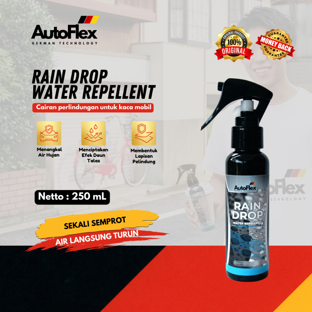 Jual AutoFlex Rain Drop Glass Water Repellent - Formula Anti Air untuk Kaca | Shopee Indonesia