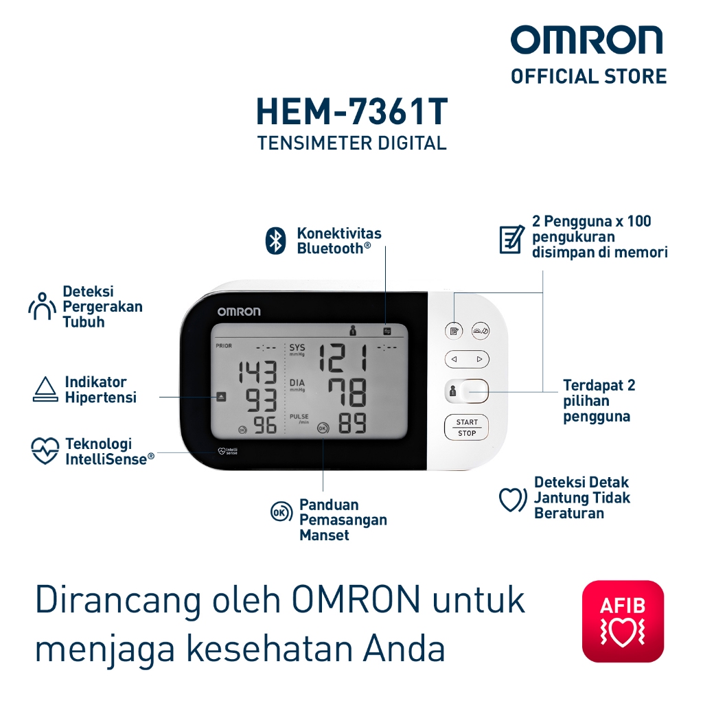 Jual Omron HEM-7361T Blood Pressure Monitor | Shopee Indonesia