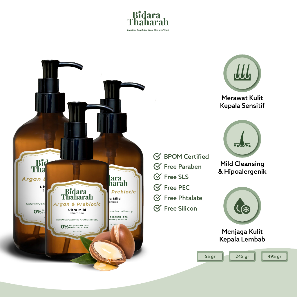 Jual Bidara Thaharah | Shampoo Argan & Prebiotic | Ultra Mild (Rosemary ...