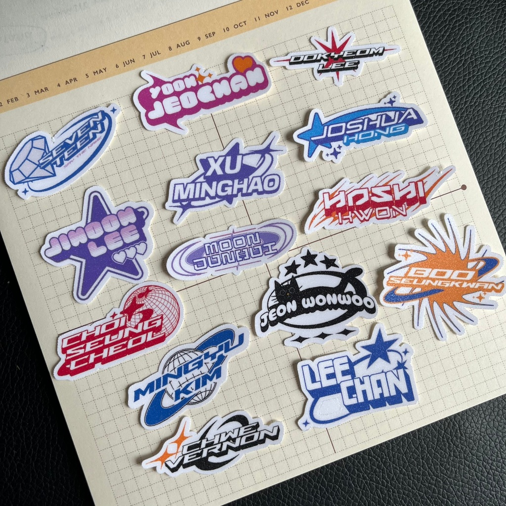 Jual SVT Y2K Name Glitter Sticker Set by pearlyroses.studio | Shopee ...